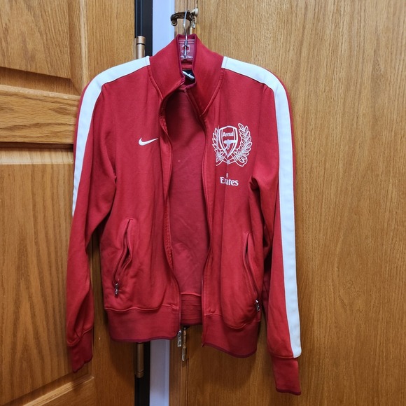 Nike | Jackets & Coats | Nike Arsenal Fc Track Jacket Red White Mens ...